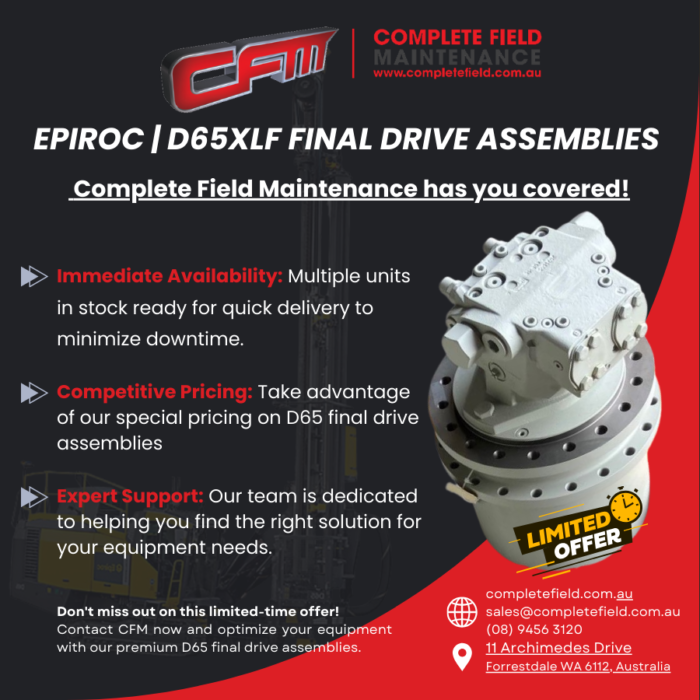 Epiroc SmartROC D65 XLF | Drill Rig - Final Drive Assemblies | CFM